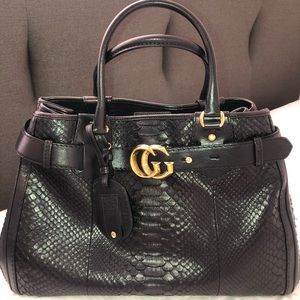 Gucci | Bags | Gucci Xl Black Python Tote Bag | Poshmark